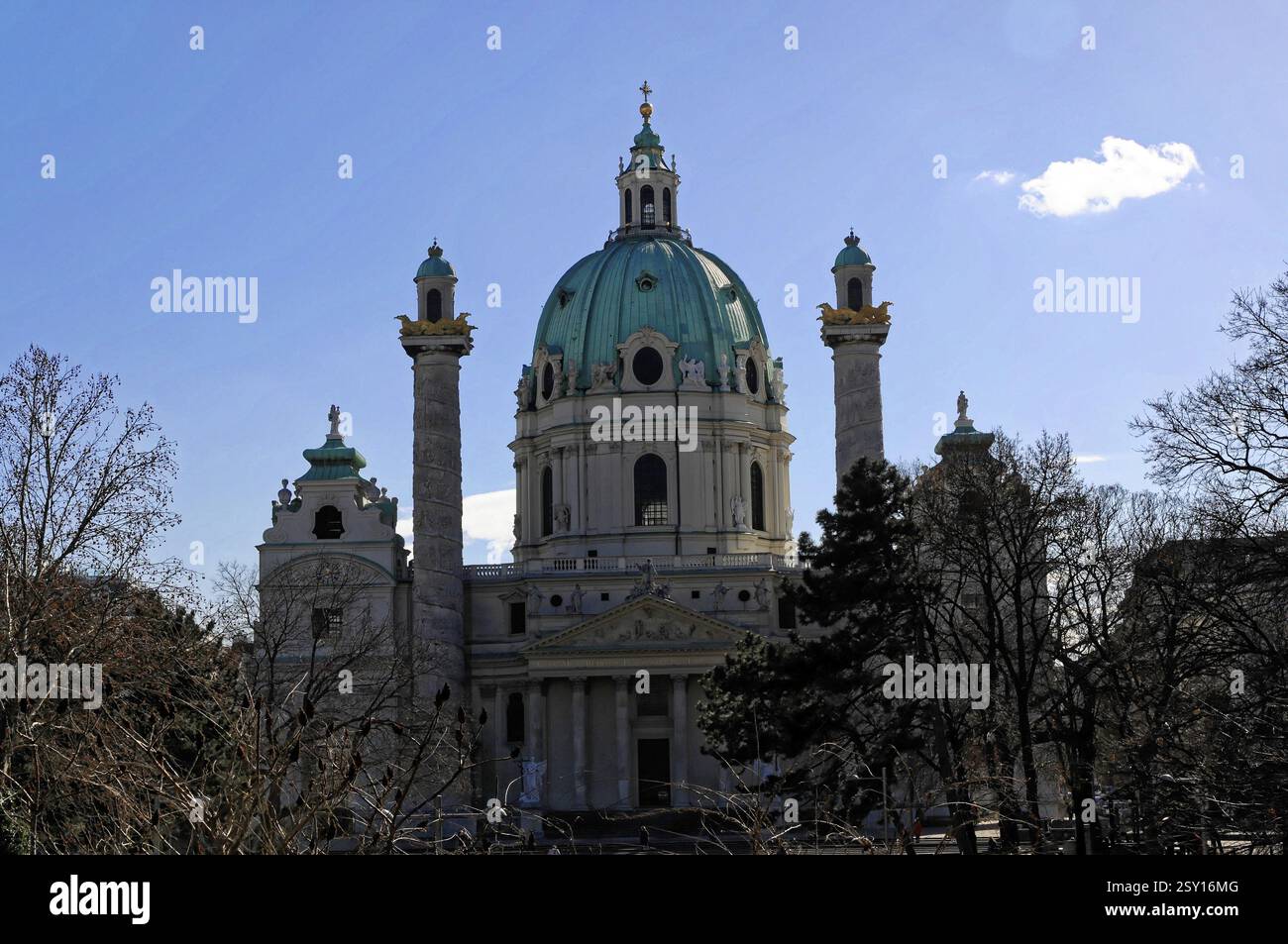 Karlskirche, built 1716, 1737, Vienna, Austria, Europe, The imposing ...