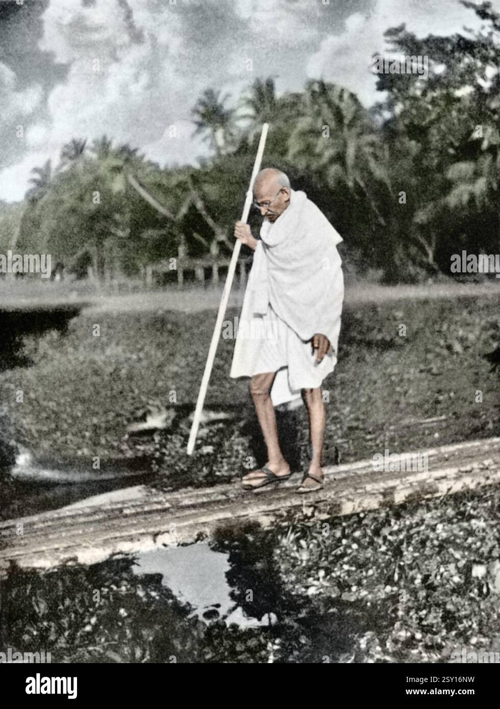 Mahatma gandhi during peace march in noakhali, bangladesh, india, asia ...