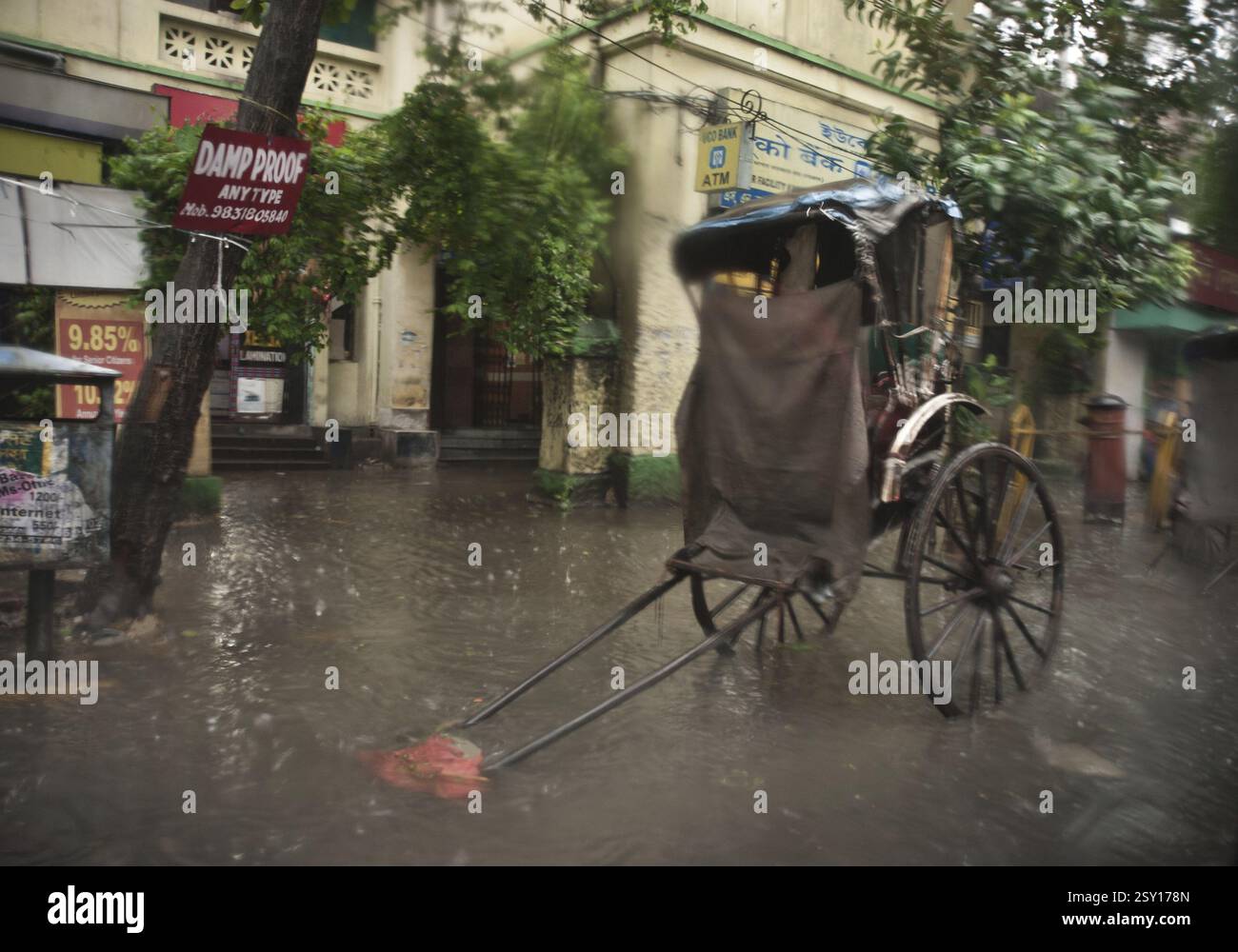 Hand pulled rickshaw on street Kolkata India Asia Stock Photo - Alamy