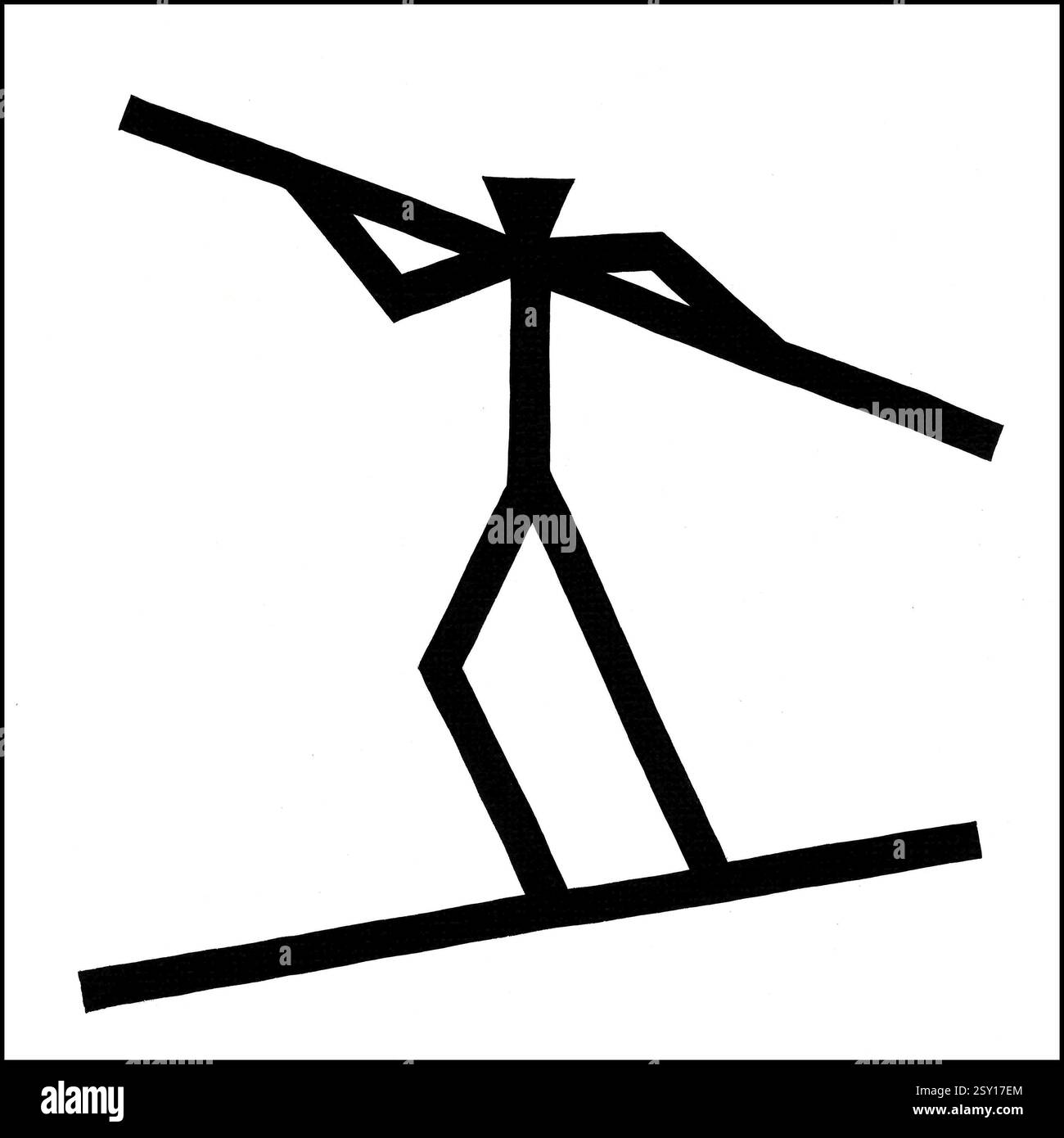 Illustration line drawing balancing, india, asia Stock Photo - Alamy