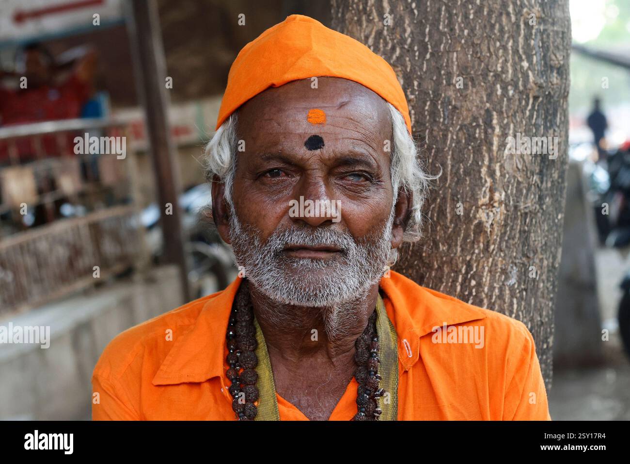 Portrait of a hindu man who is blind in one eye, Sholapur, Maharashtra ...