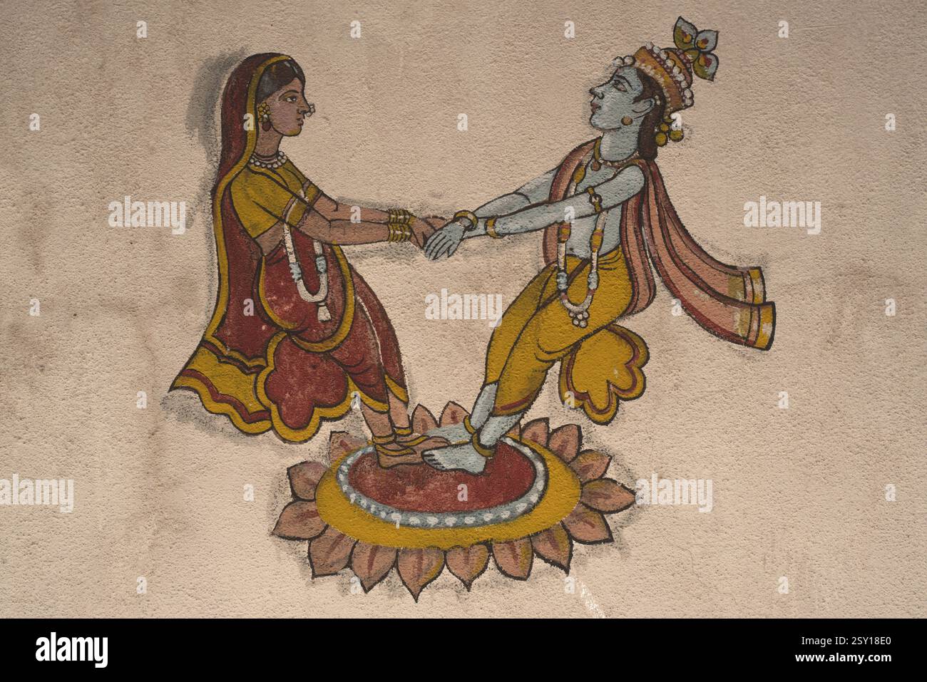 Lord krishna radha performing fugdi dance painting, pune, maharashtra ...