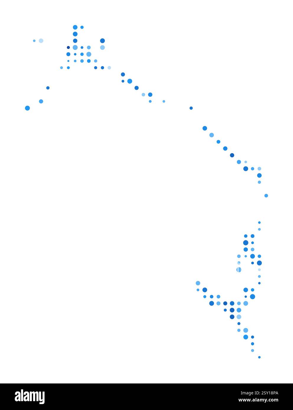 Eleuthera Dot Map. Island Digital Style Shape. Eleuthera vector image ...