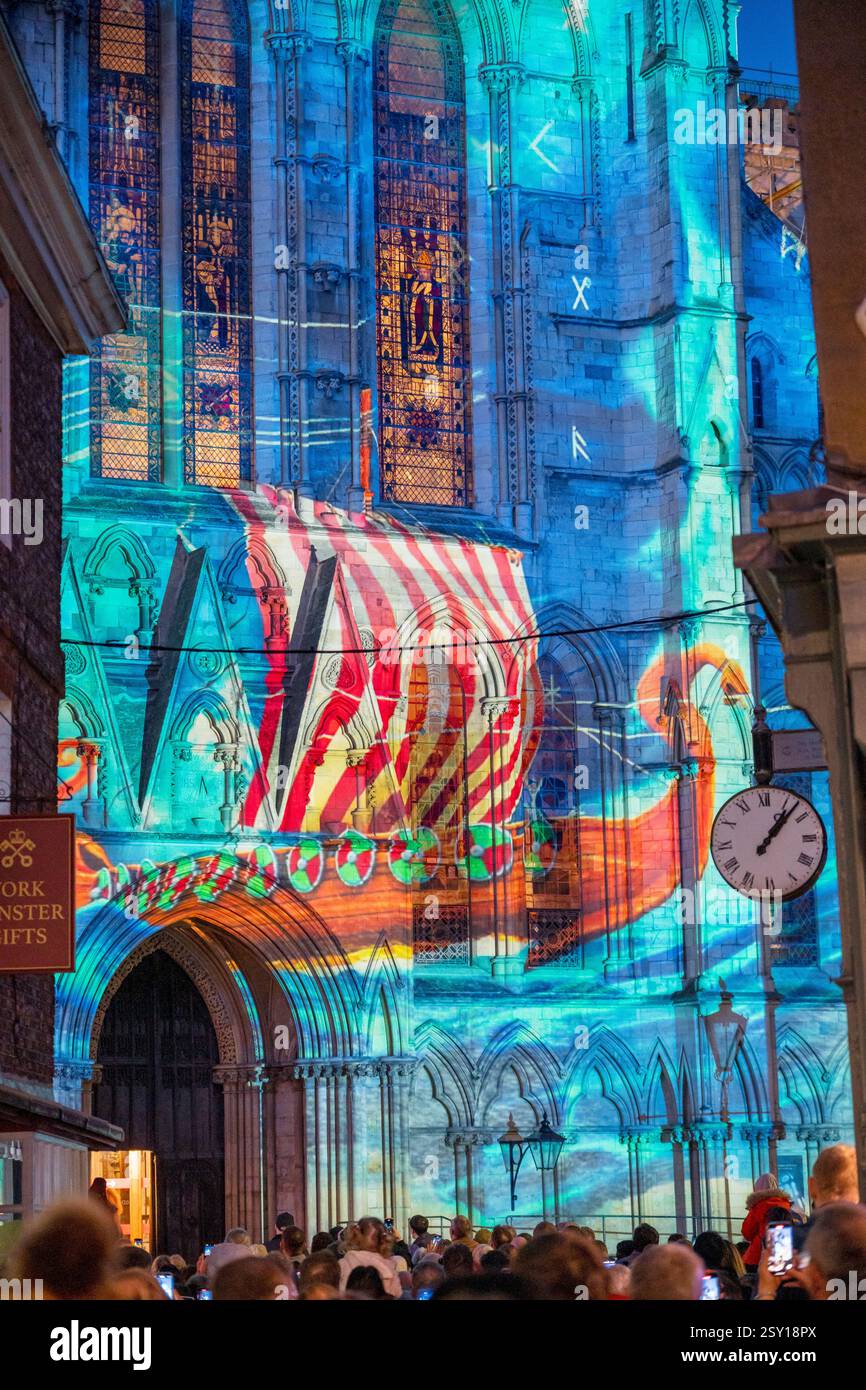 Colour and Light festival illuminating York's iconic Rose Window on the ...