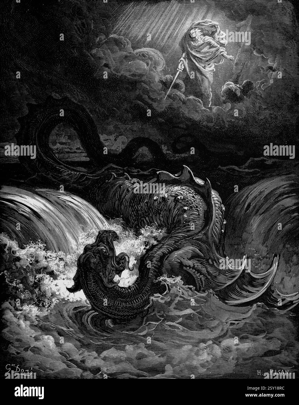 The Destruction of Leviathan (Gustave Doré, 1865) - God does battle ...