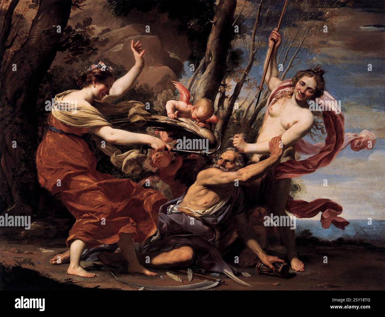 Vouet, Simon - Father Time (Chronos) Overcome by Love, Hope and Beauty ...