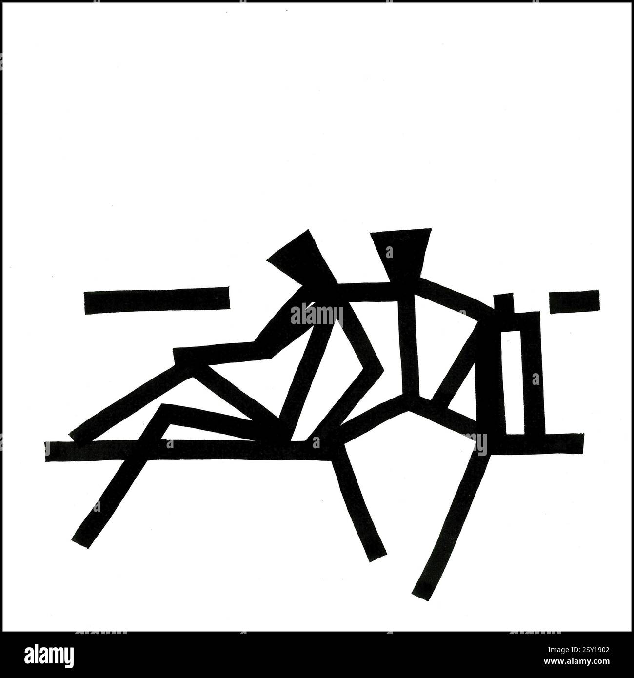 Illustration line drawing of waiting on platform, india, asia Stock ...