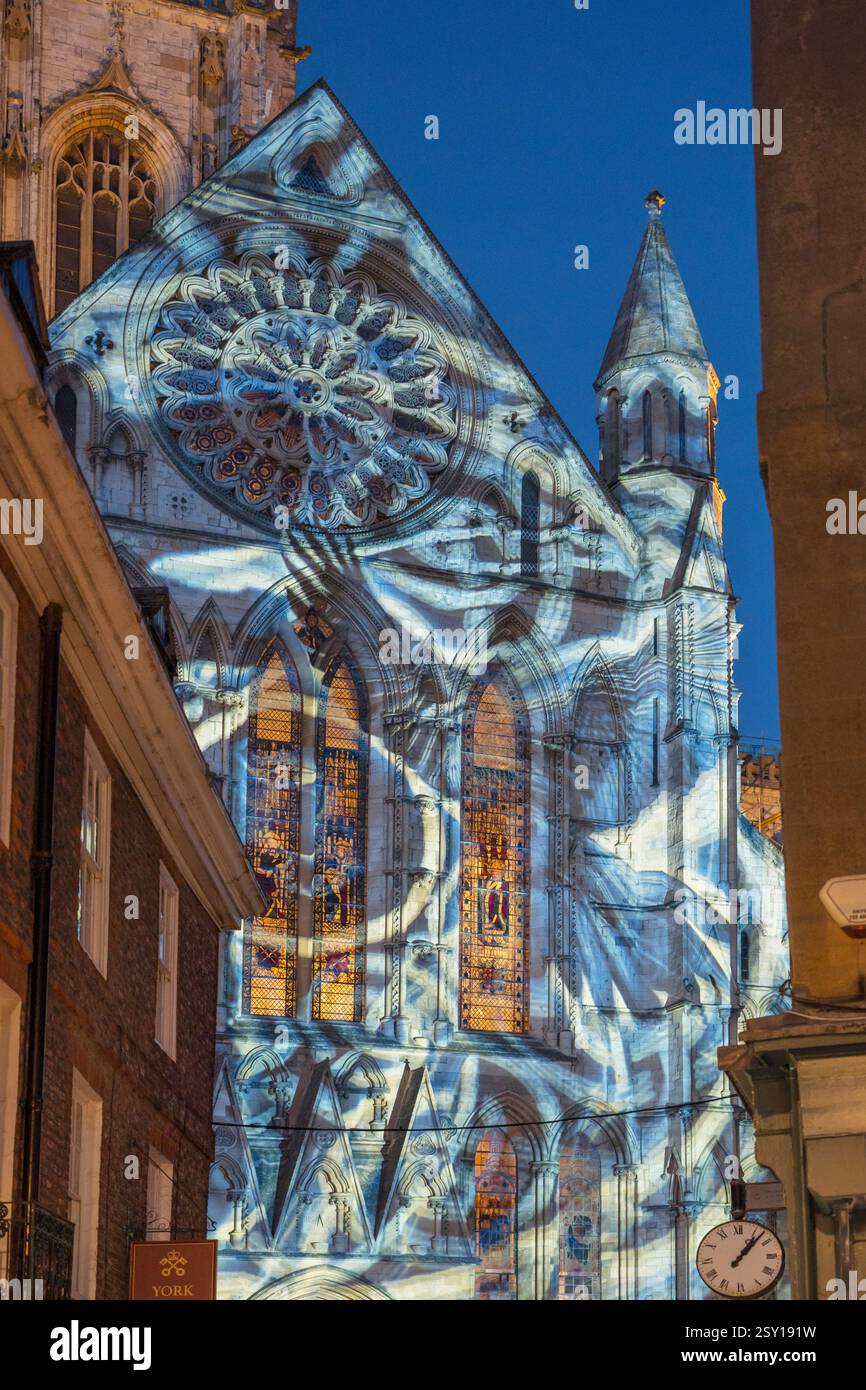 Colour and Light festival illuminating York's iconic Rose Window on the ...