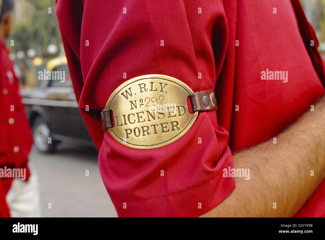 Brass badge of railway licensed porter, Bombay, Mumbai, Maharashtra ...