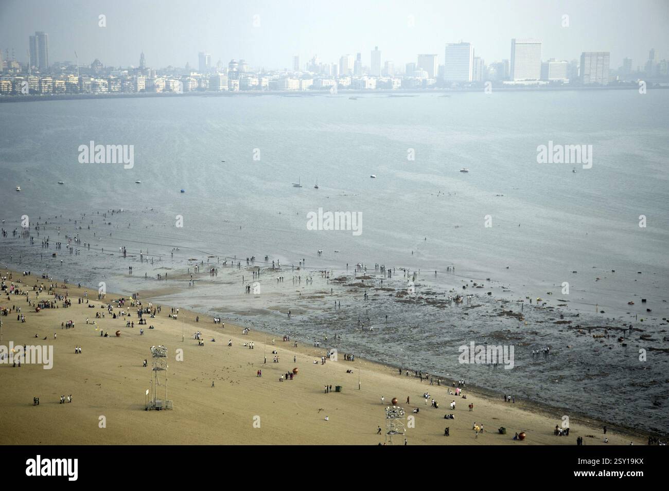 Aerial view of girgaon chowpatty at Mumbai maharashtra India Stock ...