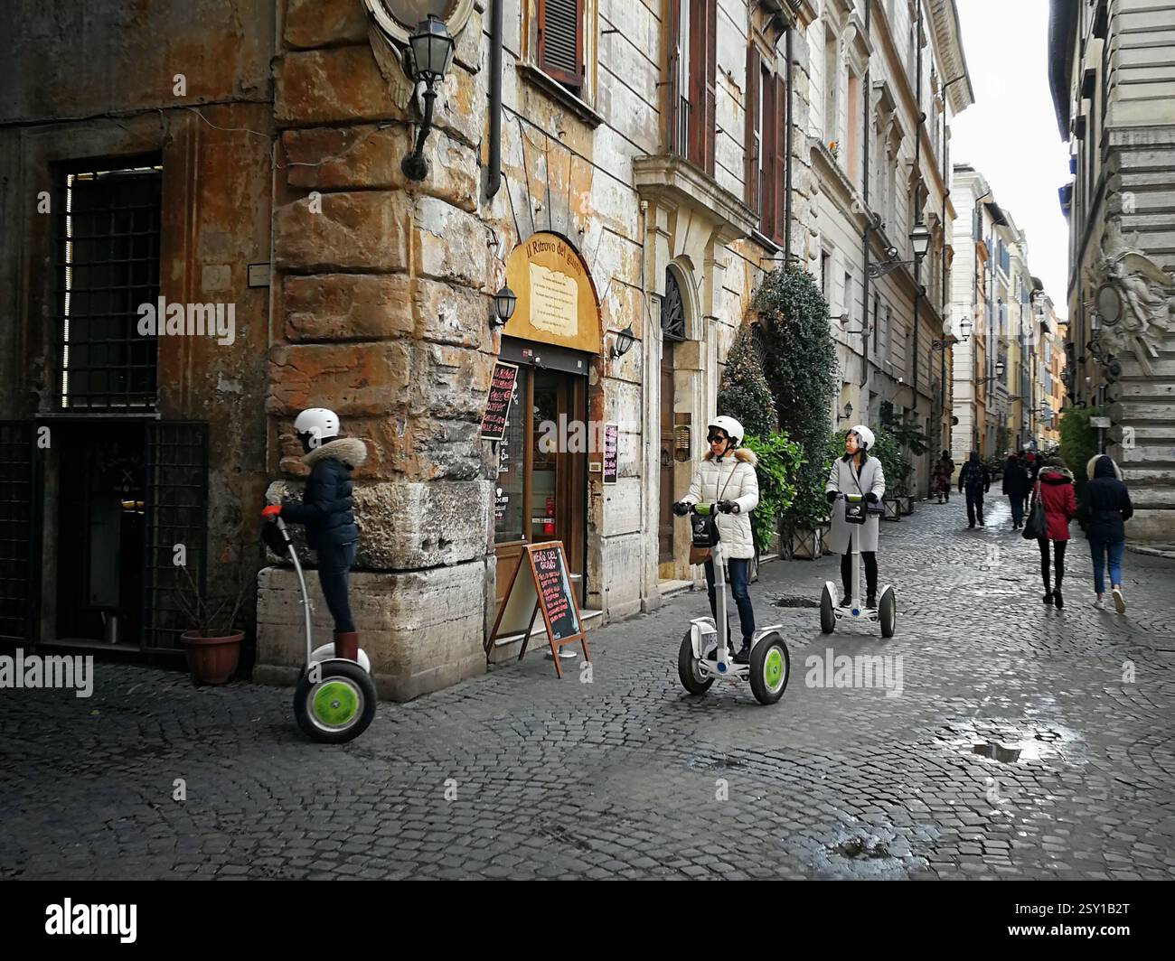 Segway, two-wheeled electric vehicle. Mobility in the city. Rome, Italy ...