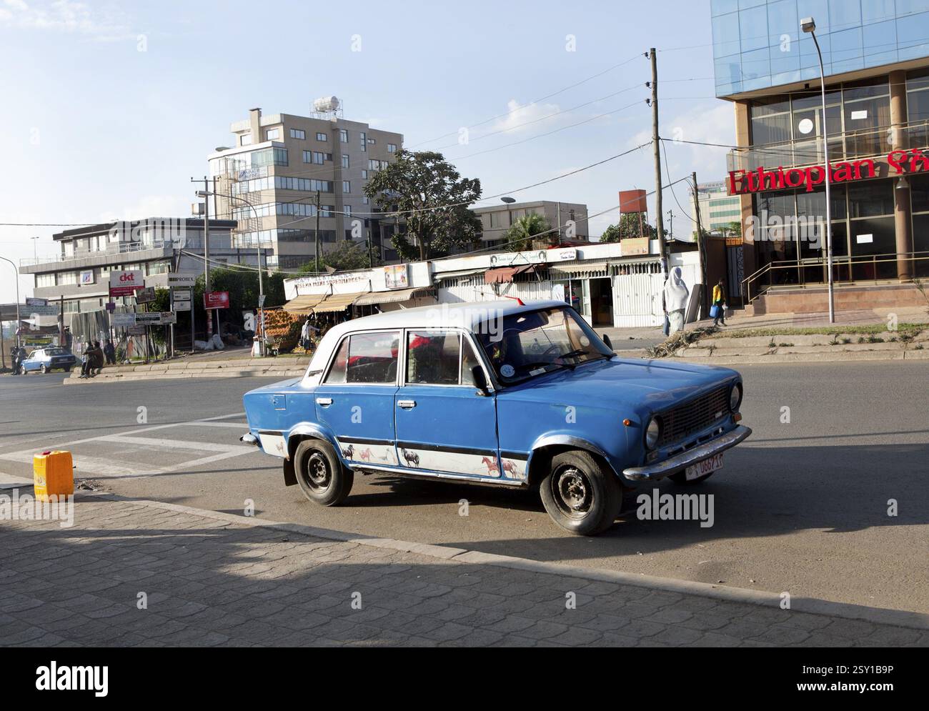 Taxi on road, addis ababa, ethiopia Stock Photo - Alamy