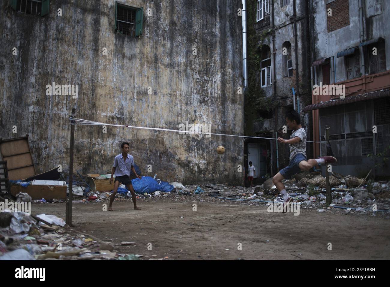 Boys playing soccer, yangon, myanmar, burma Stock Photo - Alamy