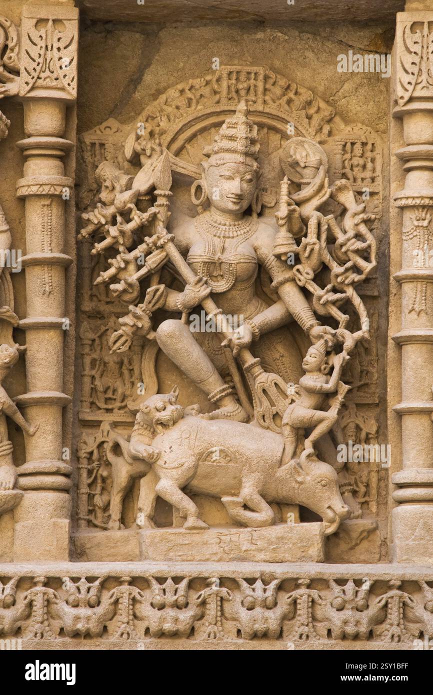 Statue on queens well, Patan, Gujarat, India, Asia Stock Photo - Alamy