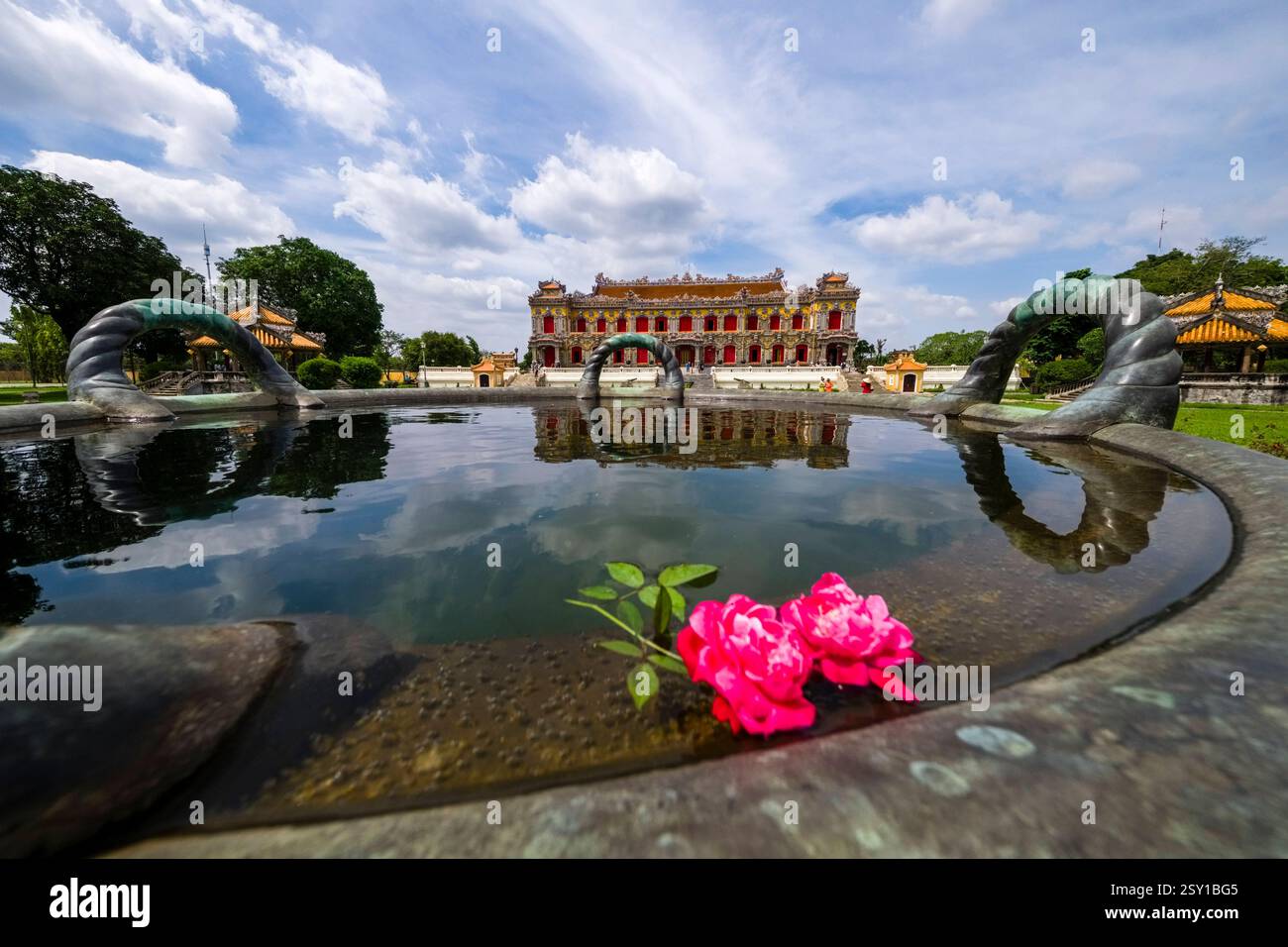 The facade of Kien Trung Palace, Äián Kiáºn Trung, part of the citadel of Hue, HoÃ ng thÃ nh ...