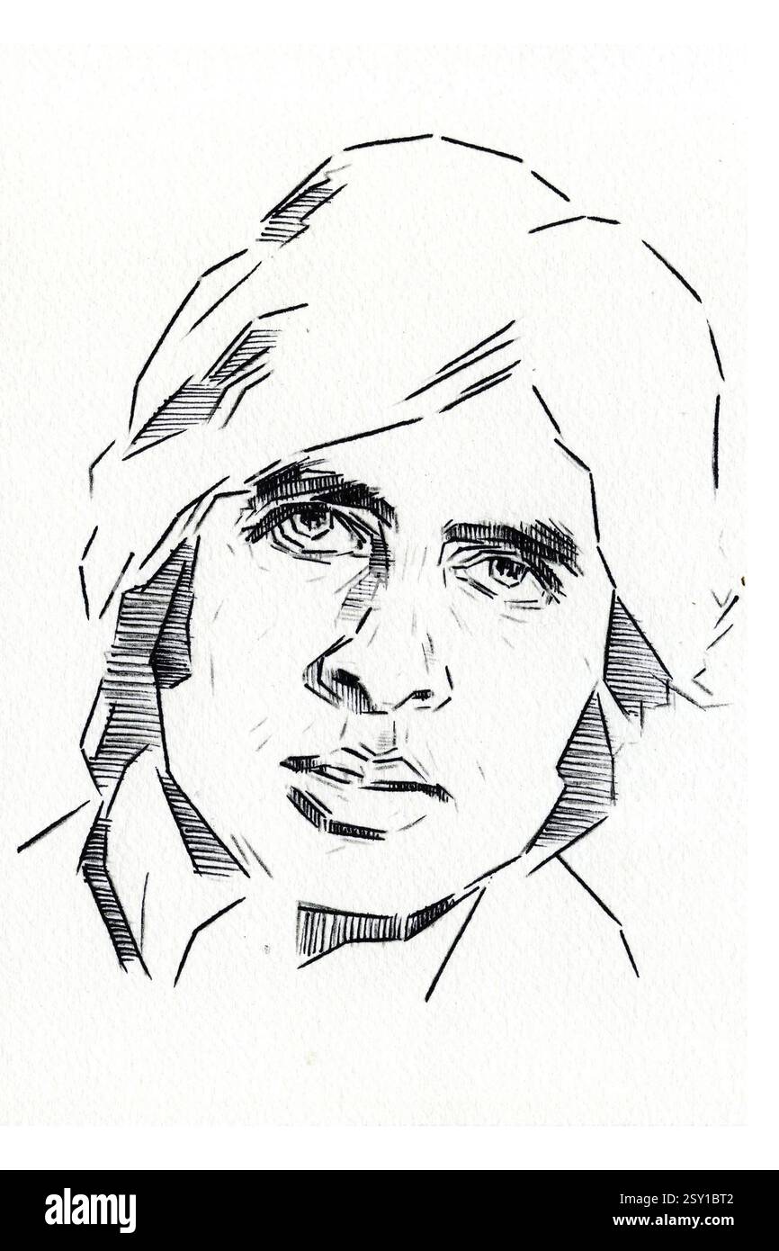 Indian bollywood actor, amitabh bachchan drawing, india, asia Stock ...