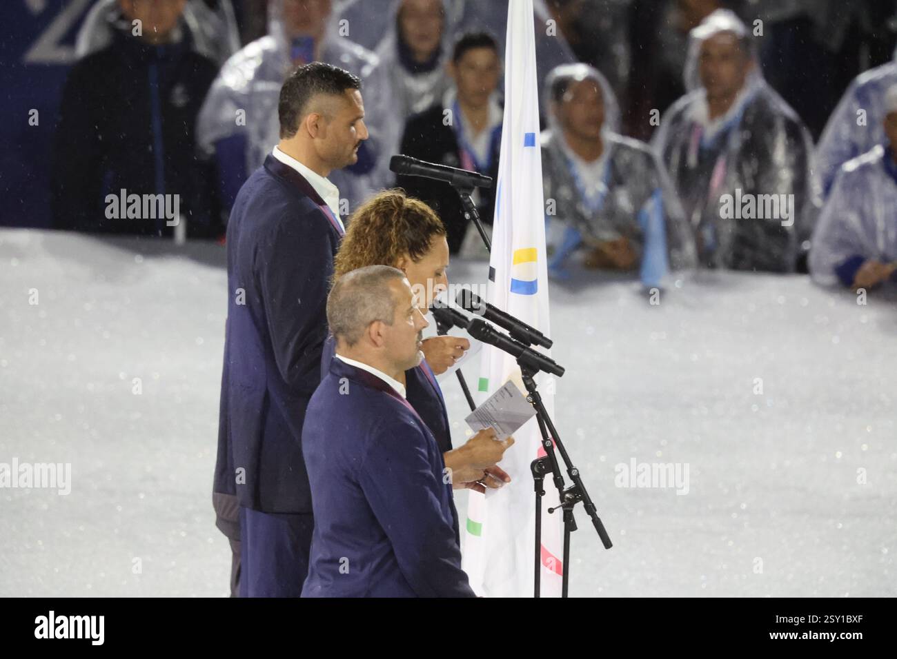 July 26th, 2024 - Paris, France: The Olympic oath is sworn by French ...