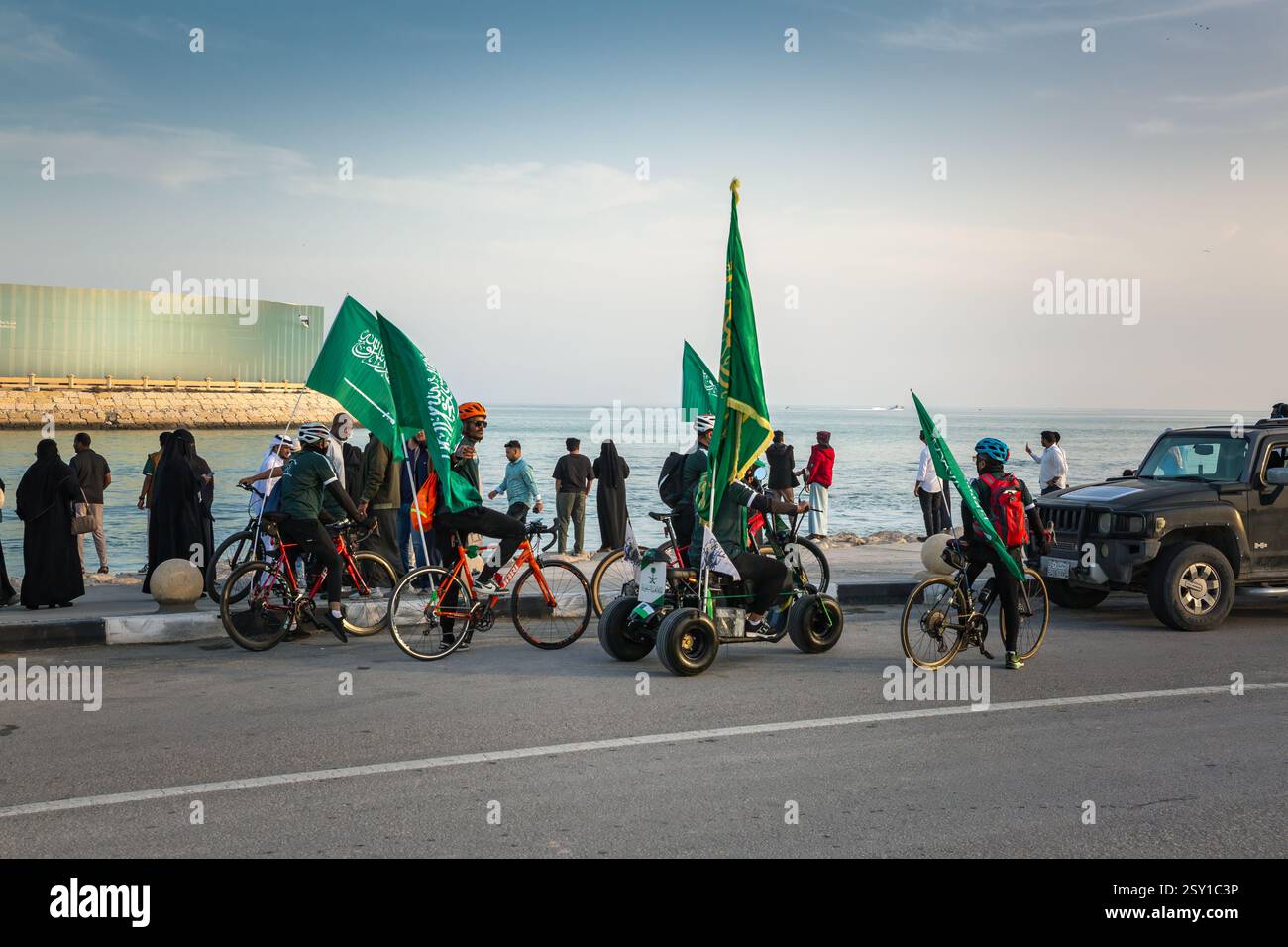 View of Al Khobar Corniche on Saudi Foundation Day. City: Khobar, Saudi ...