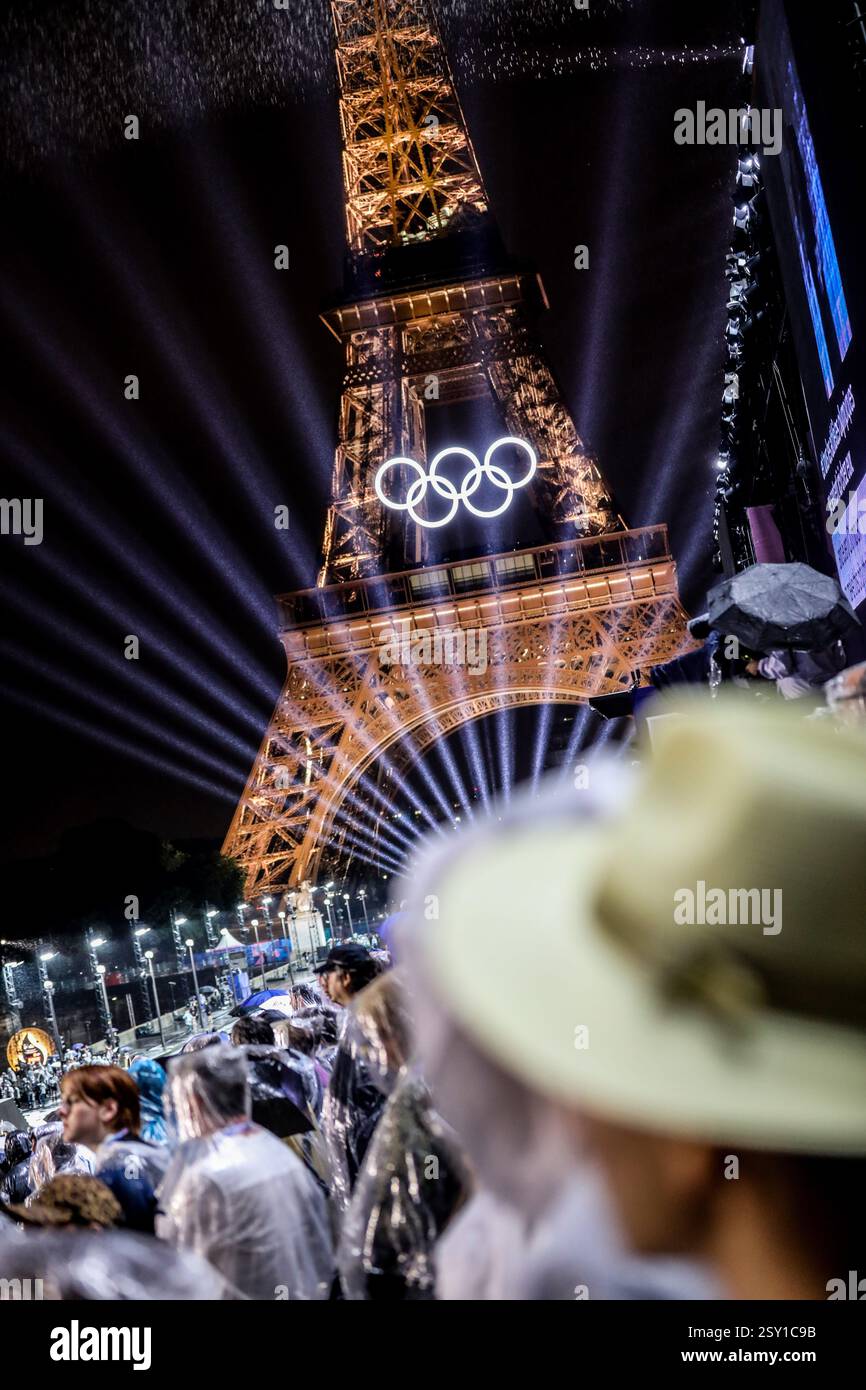July 26th, 2024 - Paris, France: the Olympic Rings are seen on the ...