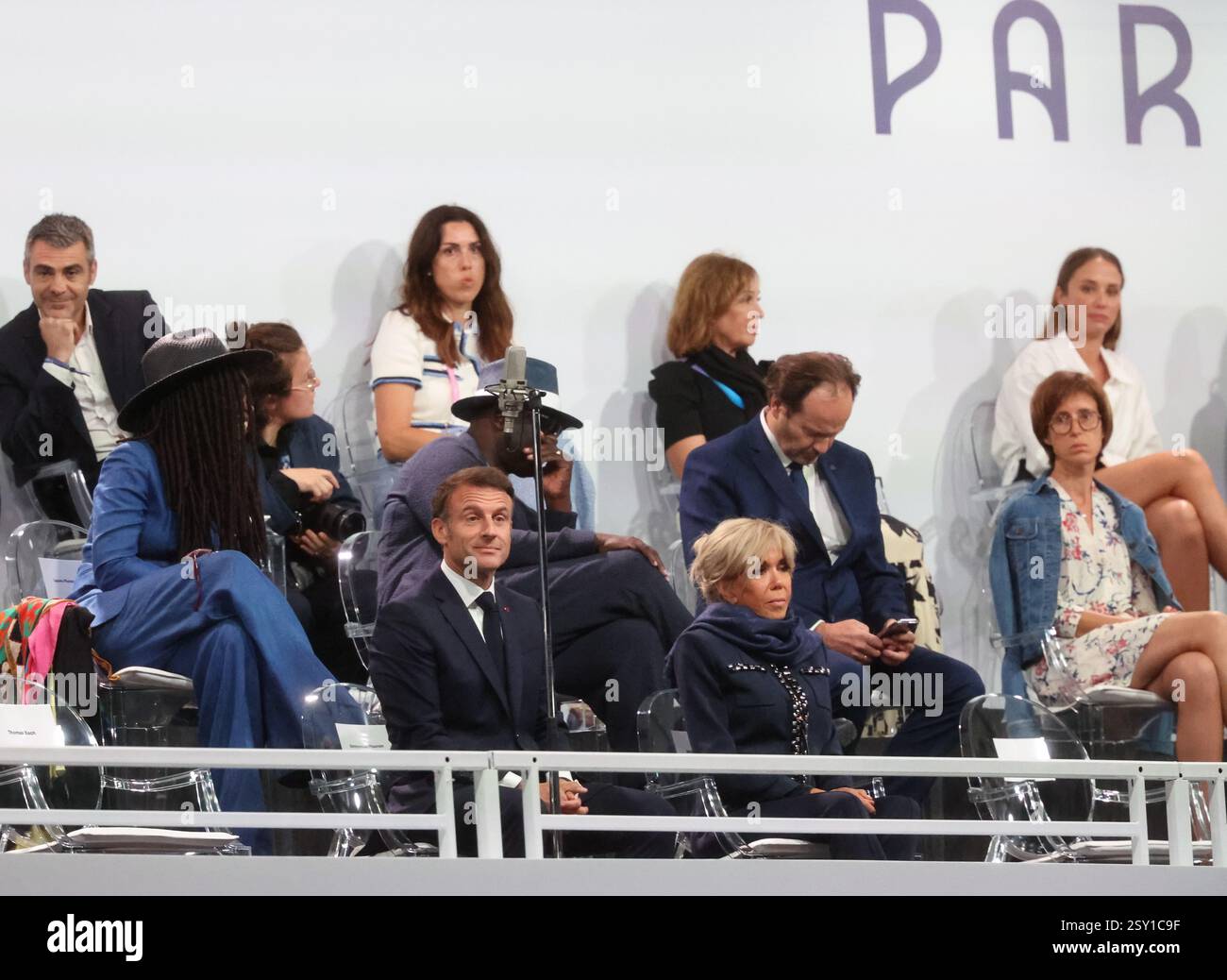 July 26th, 2024 - Paris, France: Emmanuel Macron and Brigitte Macron ...