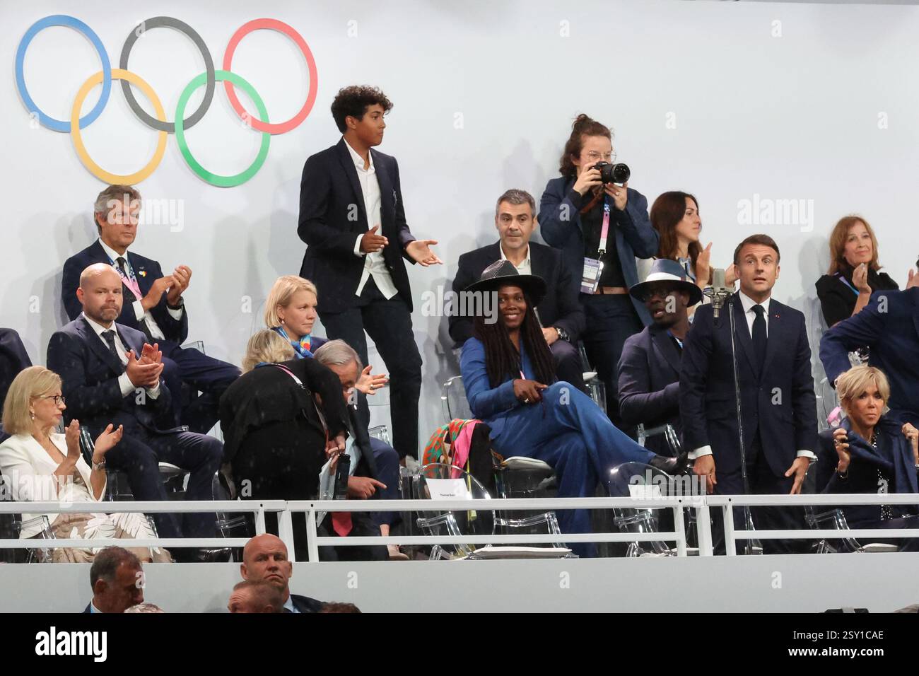July 26th, 2024 - Paris, France: President of France Emmanuel Macron ...