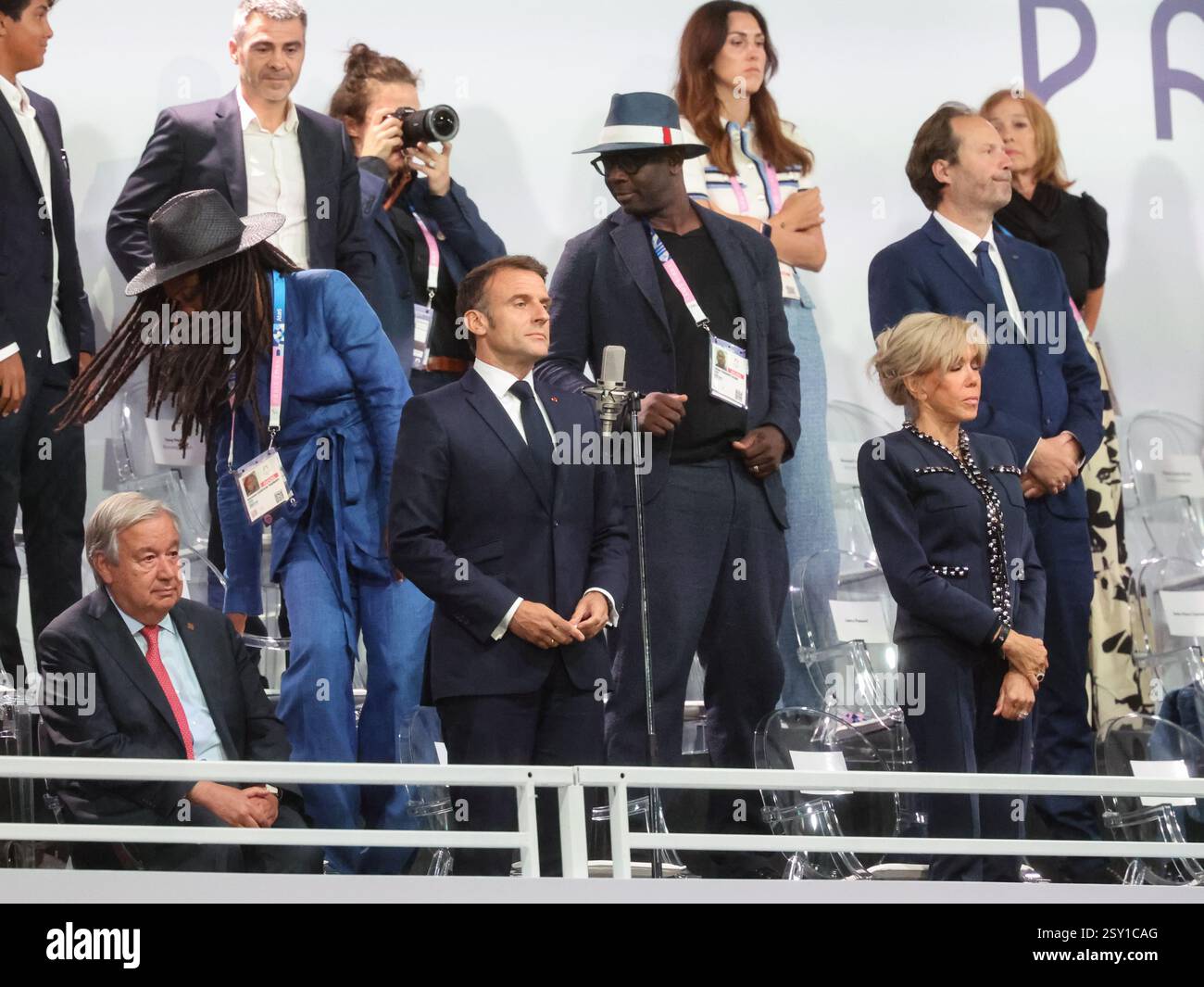 July 26th, 2024 - Paris, France: President of France Emmanuel Macron ...