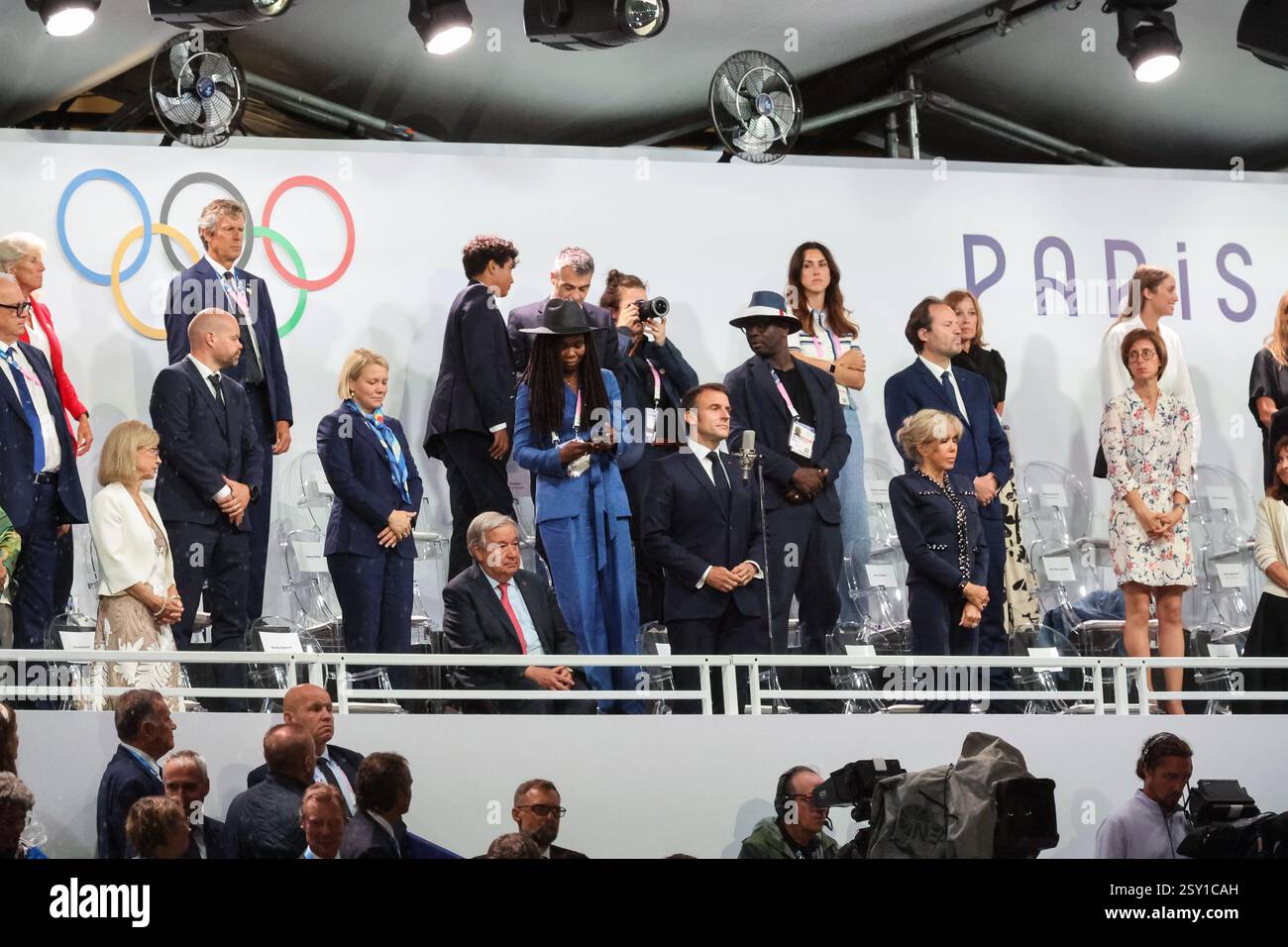 July 26th, 2024 - Paris, France: President of France Emmanuel Macron ...