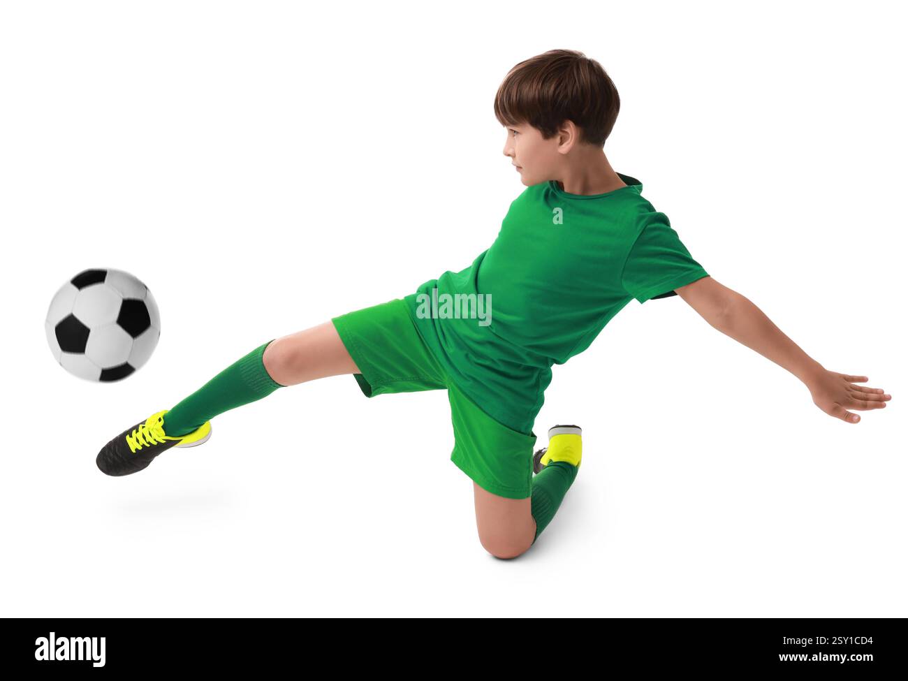 Football boy in goal Cut Out Stock Images & Pictures - Alamy
