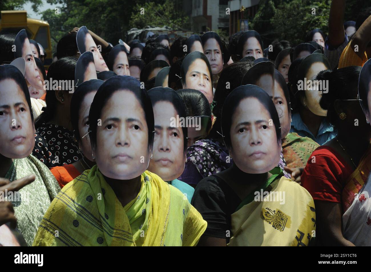 Mask rally of Mamta Banerjee Kolkata India Asia Stock Photo - Alamy
