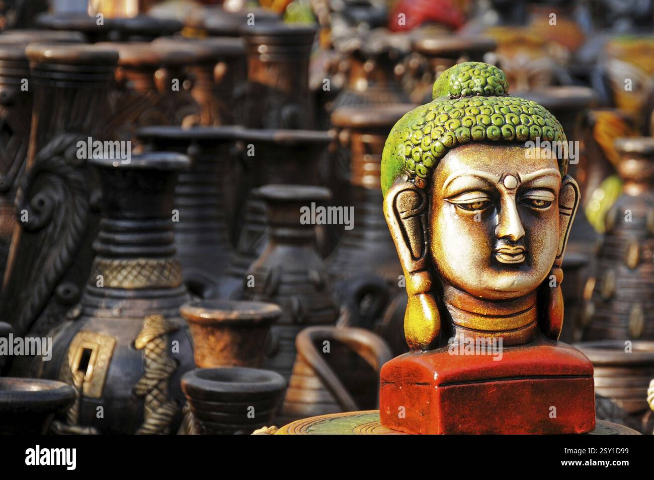 An idol of budha of clay at the shop, Clay model of lord, Indian Gods ...