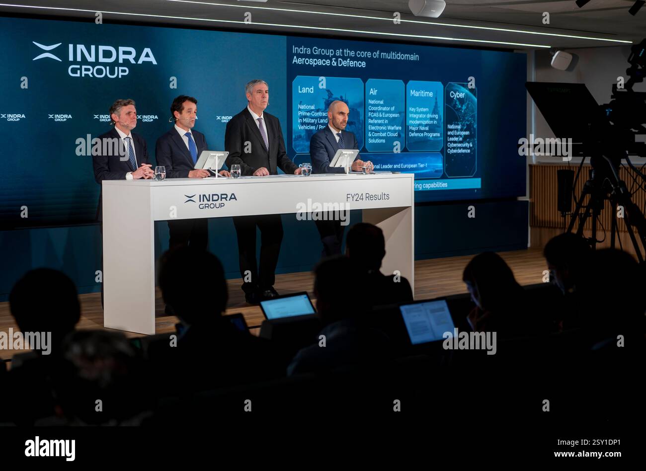 (L-R) Indra Group's Chief Financial Officer, Miguel Forteza 26 FEBRUARY ...