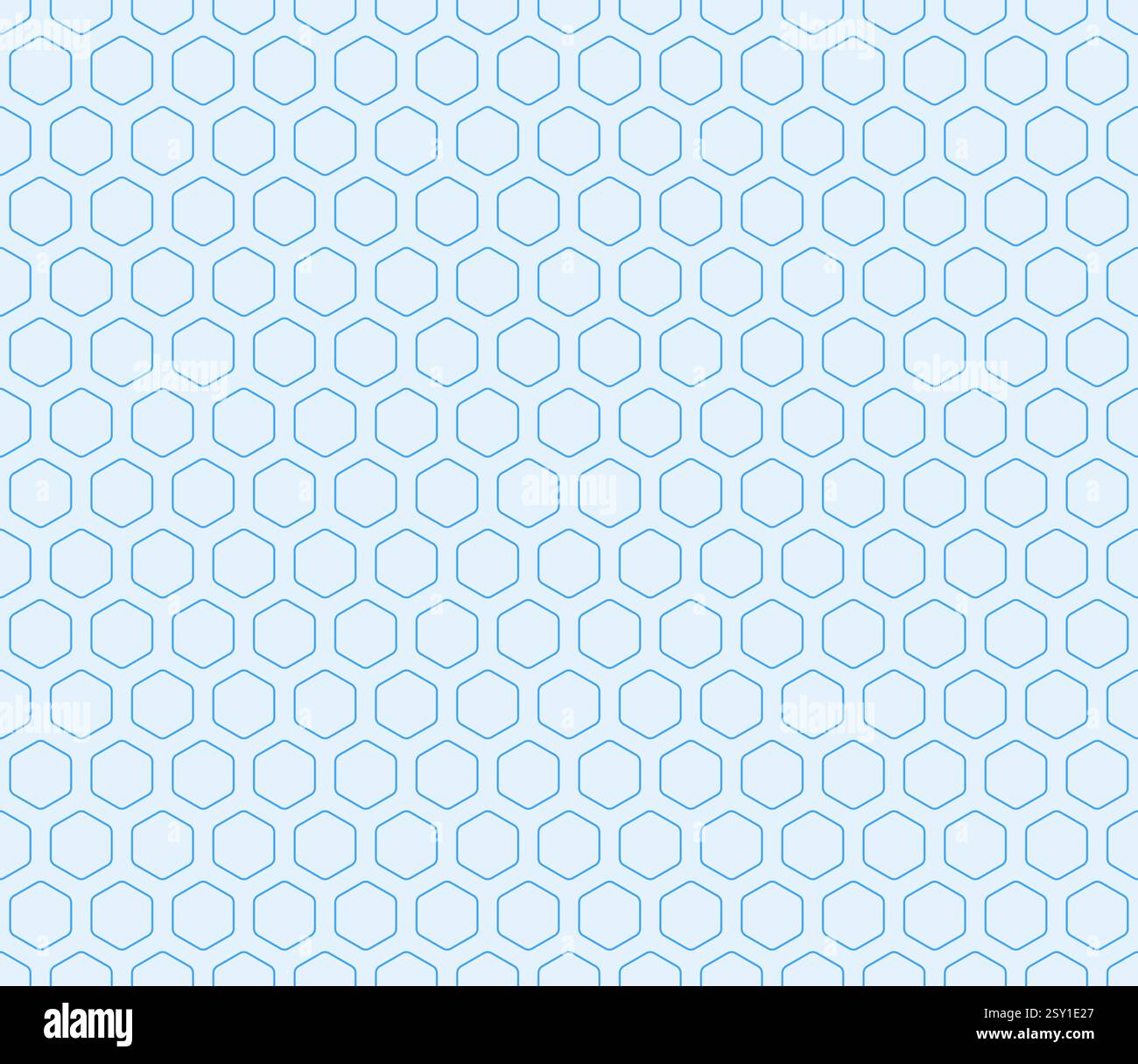Minimal geometric background. Blue color on matching background. Rounded hexagons mosaic cells ...