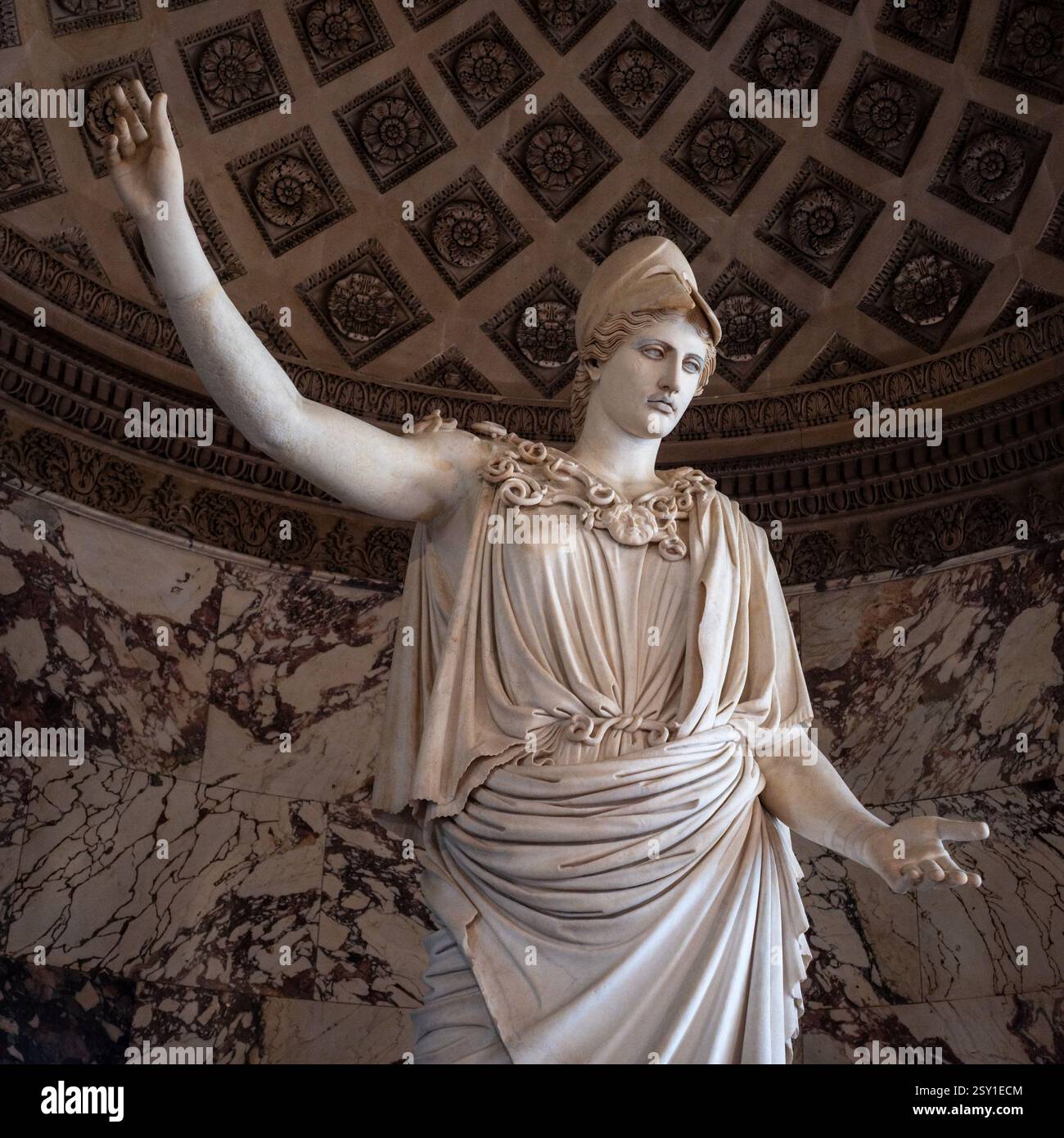 Pallas de Velletri, a marble statue of Athena, stands in the Louvre ...