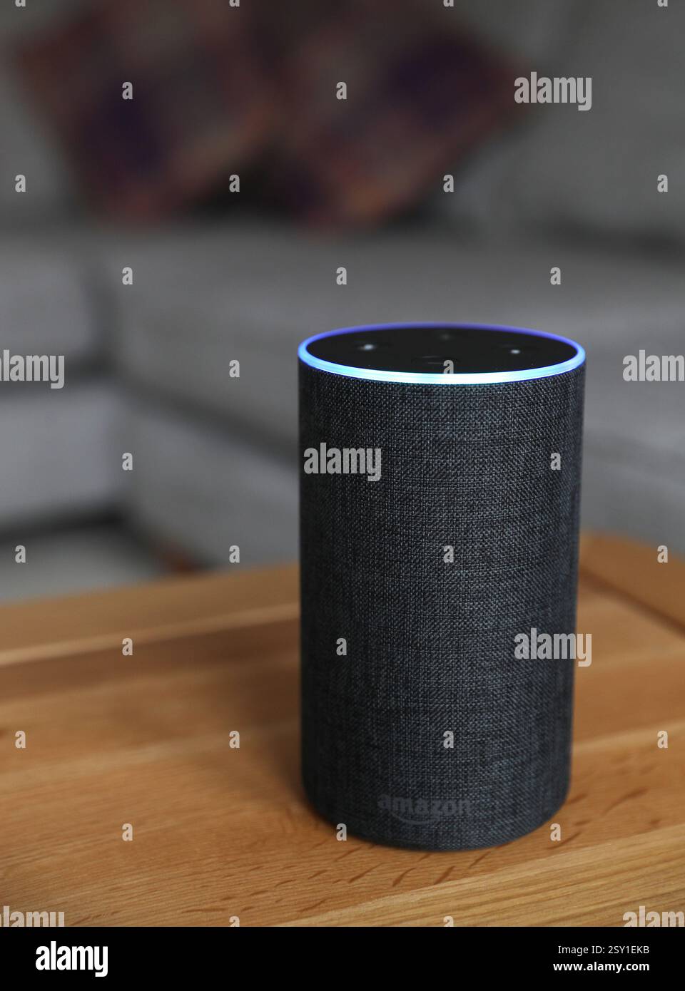 File photo dated 10/07/19 of an Amazon Echo smart speaker. Amazon has unveiled a new, smarter ...