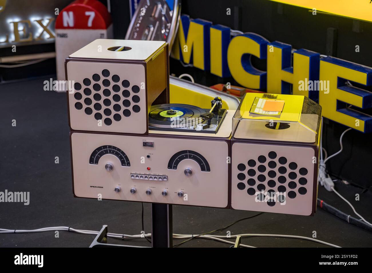 Vintage record player with modern flair showcases classic design in a ...