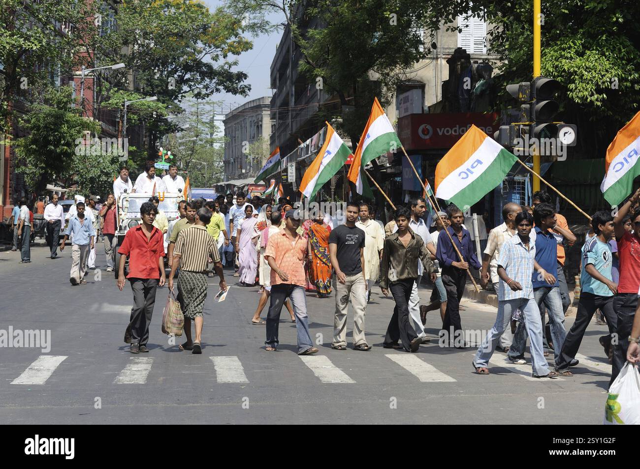 TMC rally in Central Kolkata India Asia Stock Photo - Alamy