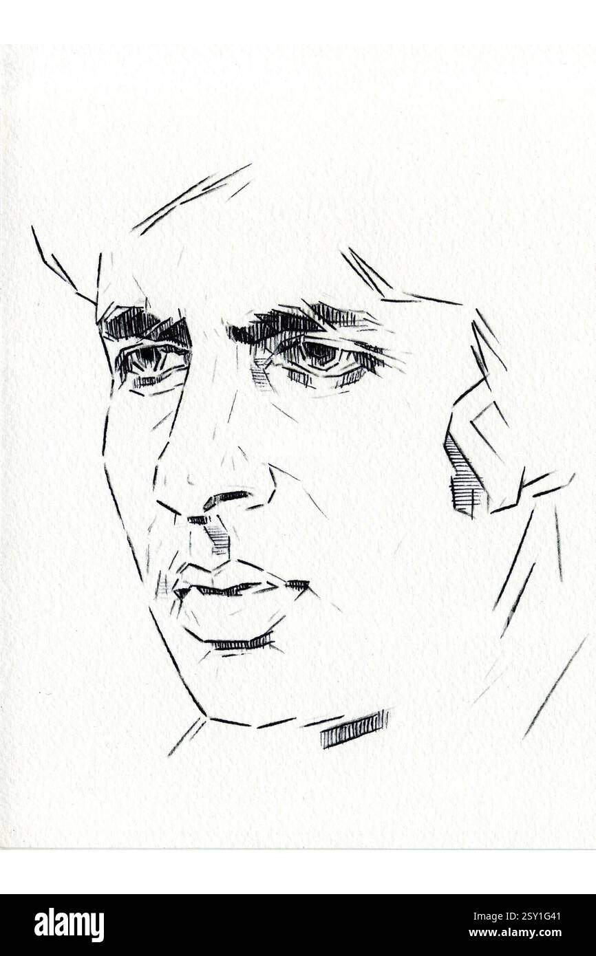 Indian bollywood actor, amitabh bachchan drawing, india, asia Stock ...
