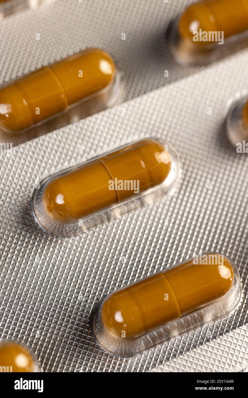 blister-packed medicine capsules, a close-up of new medical drugs Stock ...