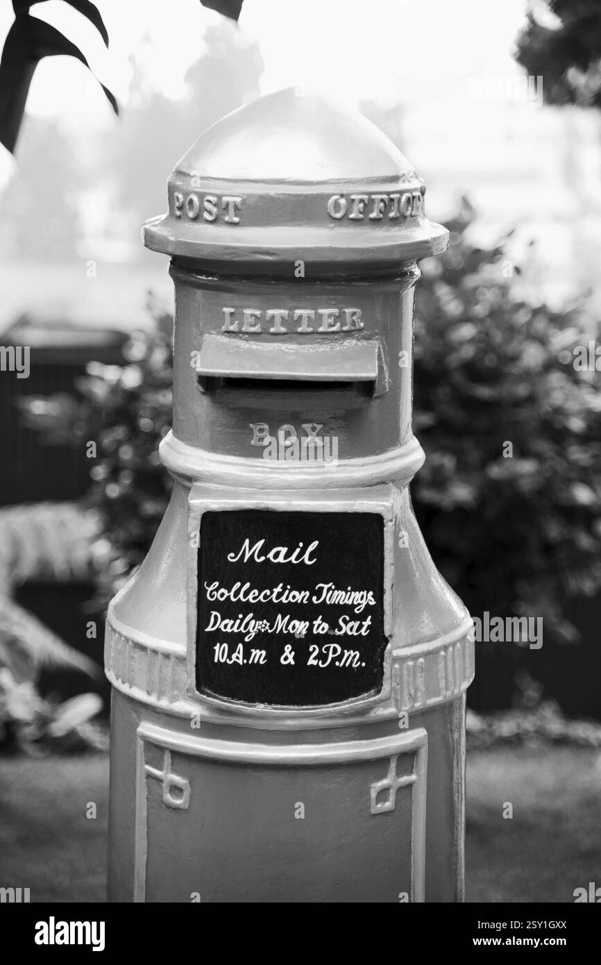 Old post office letter box in Elgin Hotel Darjeeling West Bengal India ...