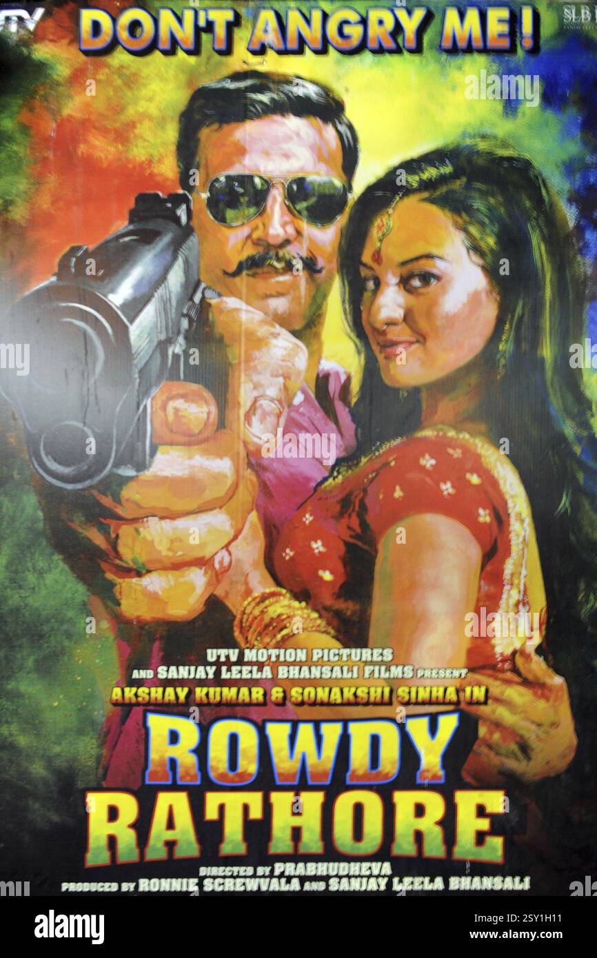 Film poster of rowdy rathore, liberty cinema, mumbai, maharashtra ...