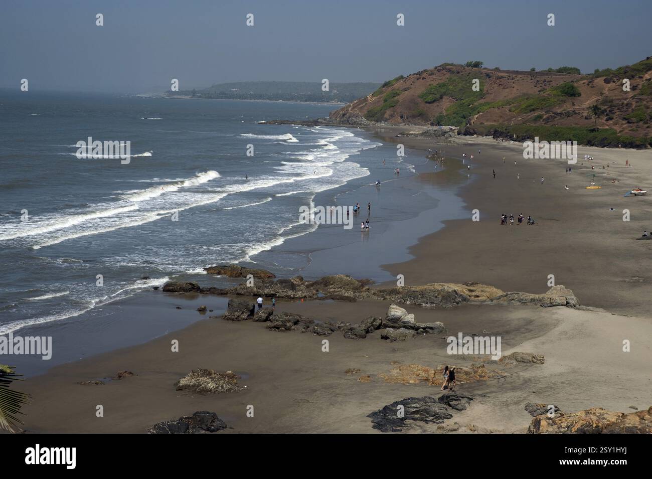 Aerial view of Vagator Beach Goa India Asia Stock Photo - Alamy