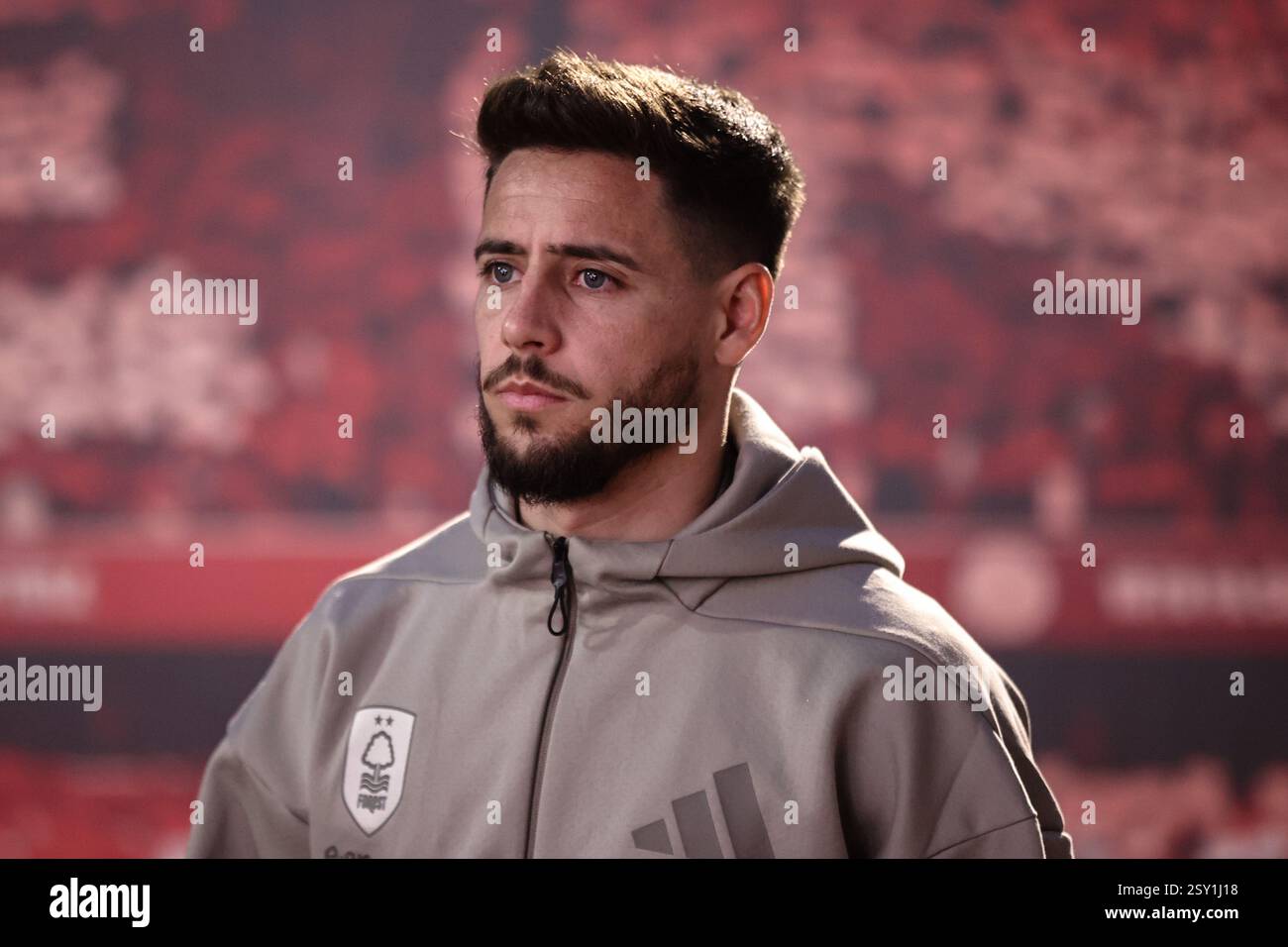 Álex Moreno of Nottingham Forest arrives during the Premier League ...