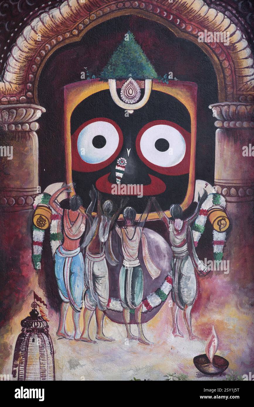 Lord jagannath painting, puri, orissa, india, asia Stock Photo - Alamy