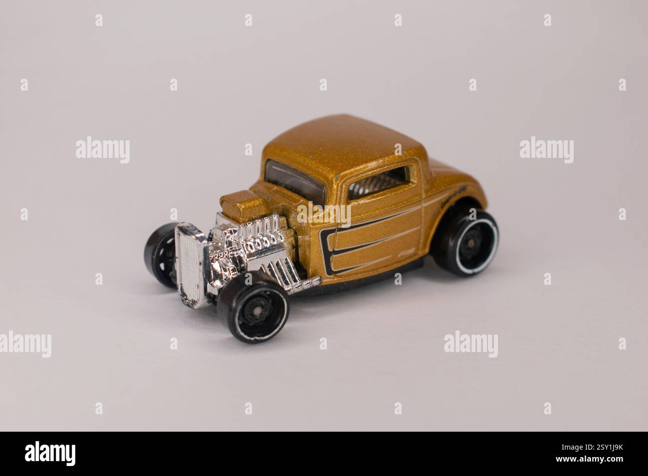 Model of Ford Hot Rod, Hot Wheels car isolated on white background with ...