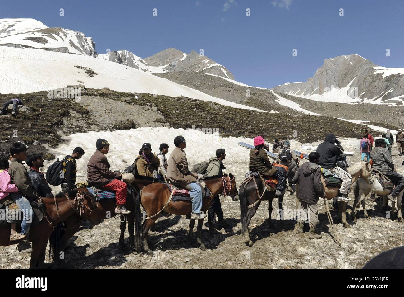 Pilgrim, mahagunas pass, amarnath yatra, Jammu Kashmir, India, Asia ...