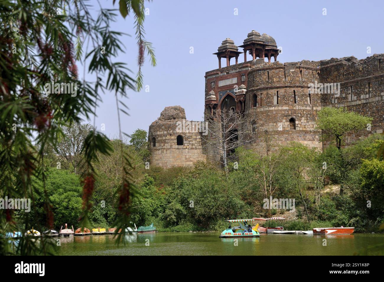Boating at old fort in delhi India Stock Photo - Alamy