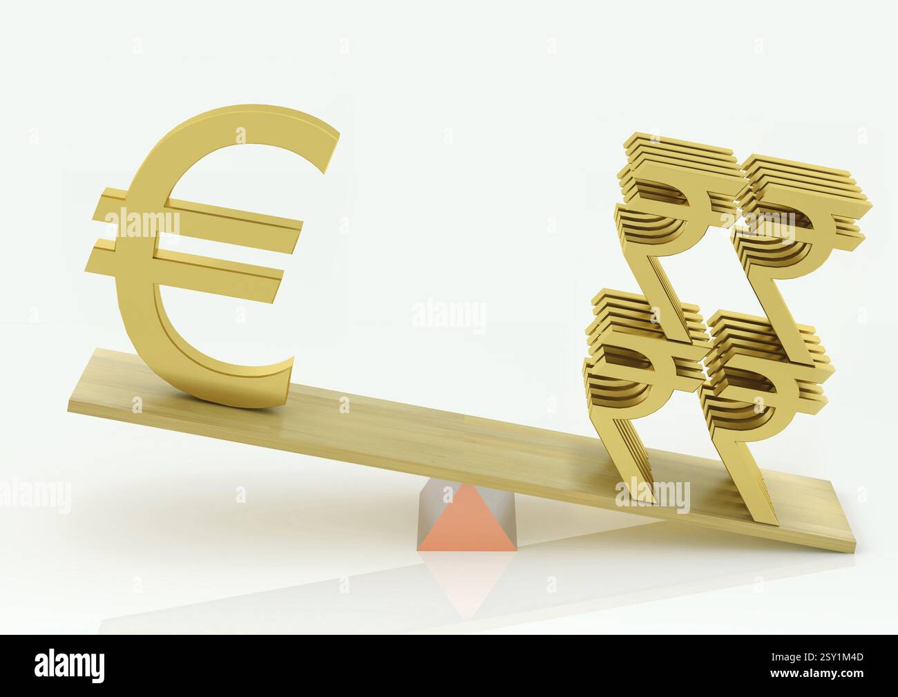 Balancing, euro currency and rupee, india, asia Stock Photo - Alamy
