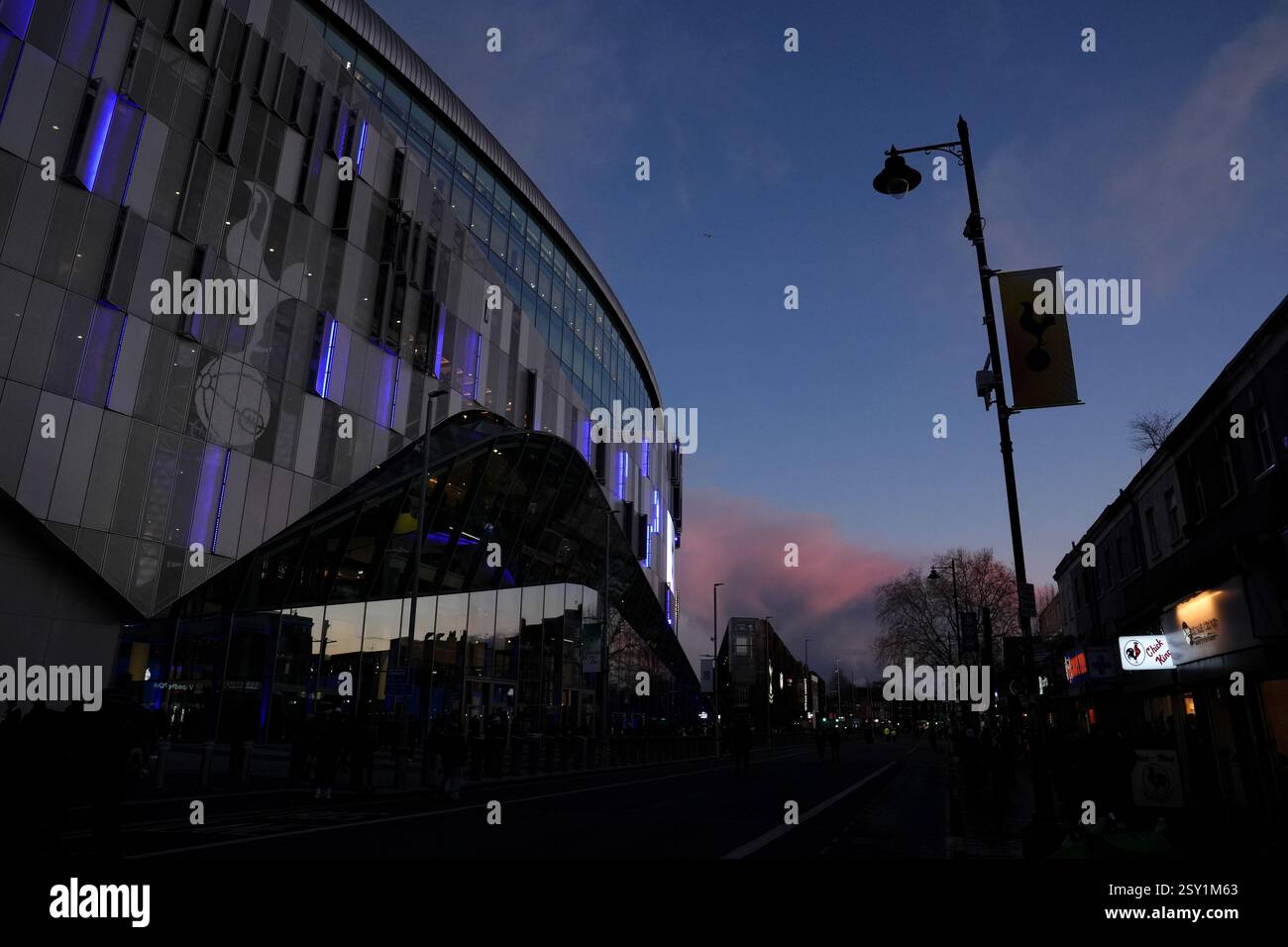 A general view of the stadium as a rain cloud forms above the stadium ...