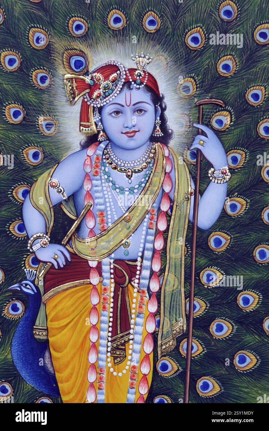 Miniature painting of Bal Krishna Stock Photo - Alamy
