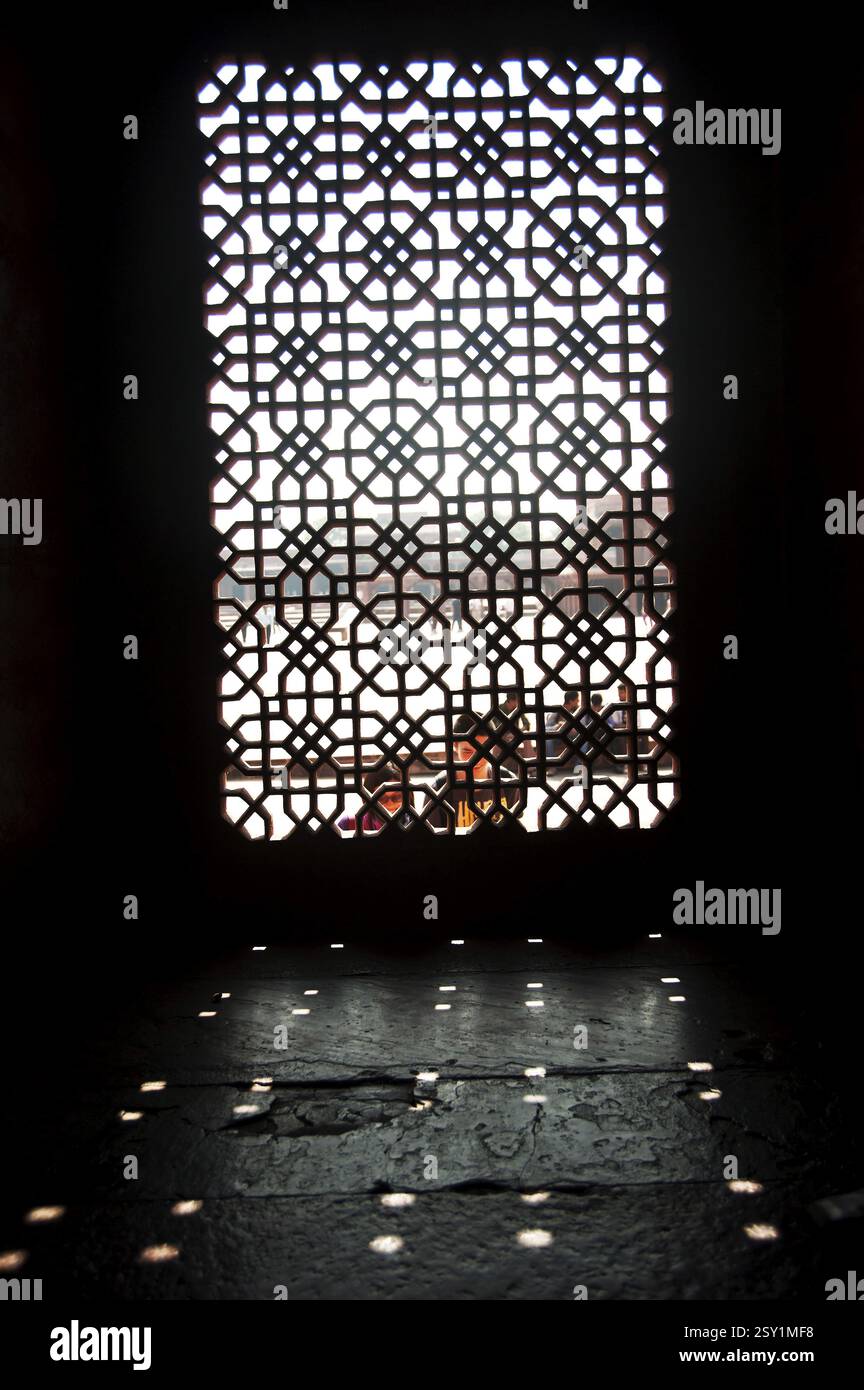 Jali windows, fatehpur, sikri, agra, uttar pradesh, india, asia Stock ...